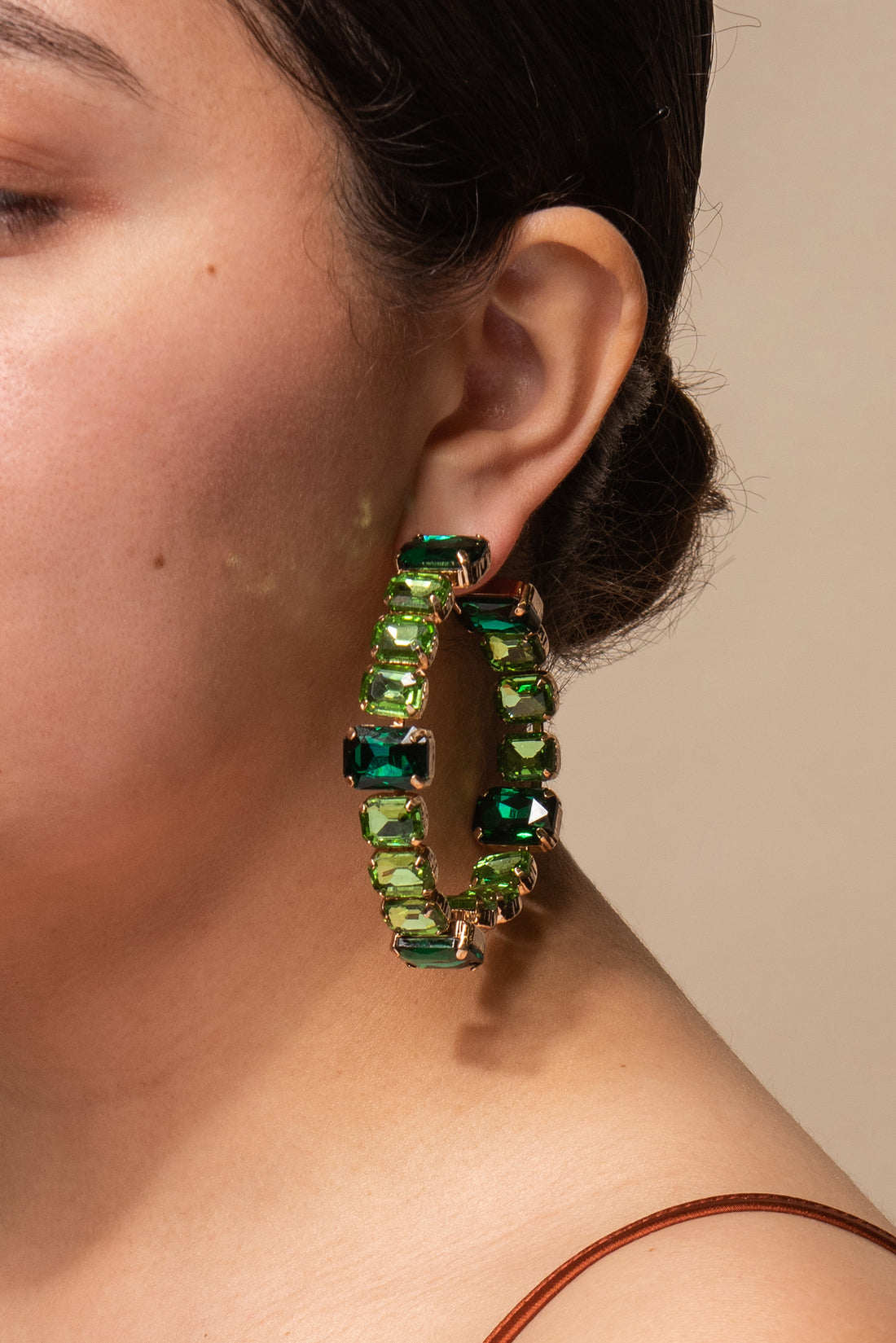 Eliana Large Stone Hoops – Sophia Collection